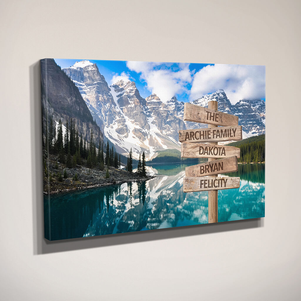 Lake Louise - Custom Family Sign Art - Push Pin Travel Maps