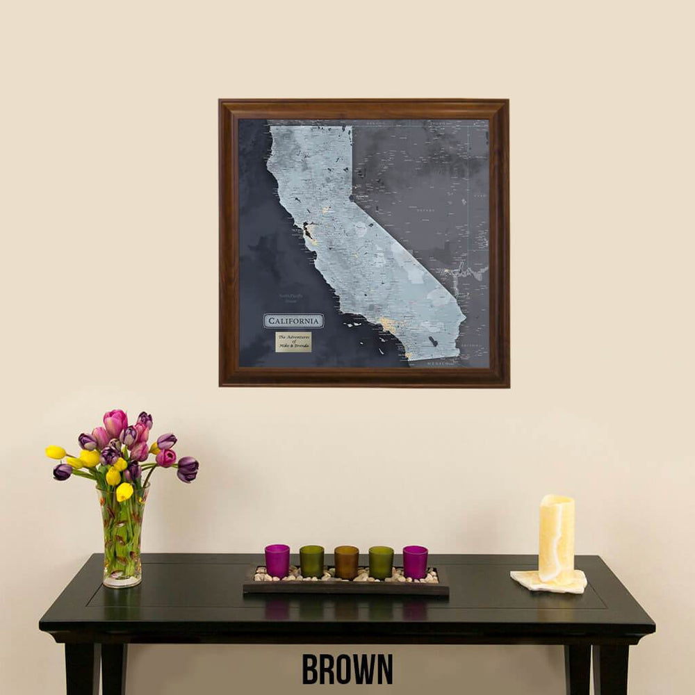 Slate Gray Map of California | Textured Wall Map – Push Pin Travel Maps