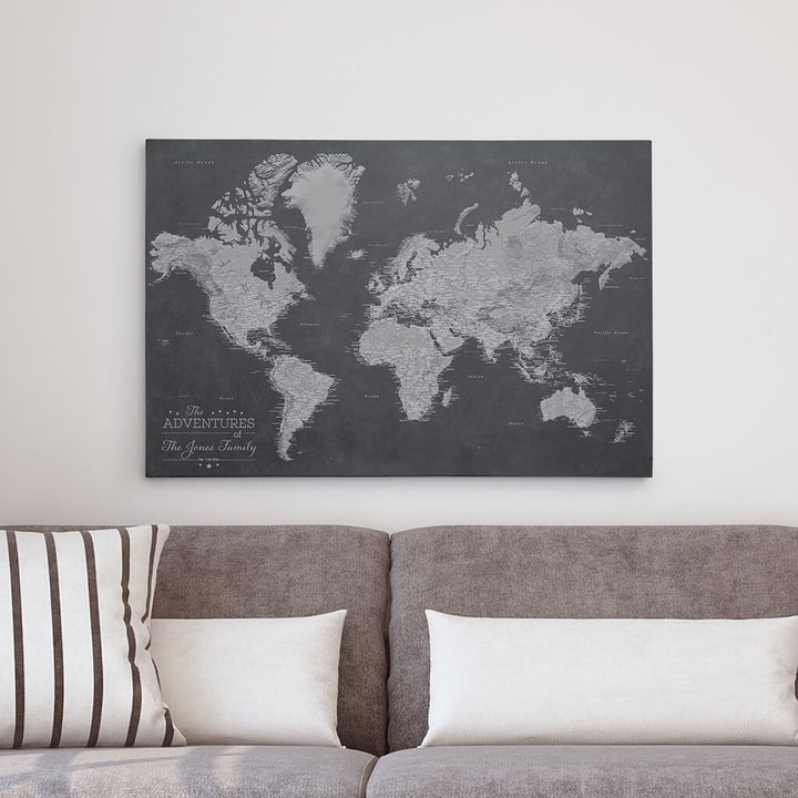 Gallery Wrapped Canvas World Maps | Modern World Maps – Push Pin Travel ...