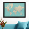 Teal Dream Push Pin Map | Teal Map of the World | Unique Map Design ...