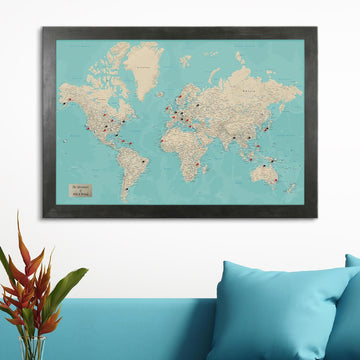 Maps of the World for Sale | Framed Travel Maps Décor – Push Pin Travel ...