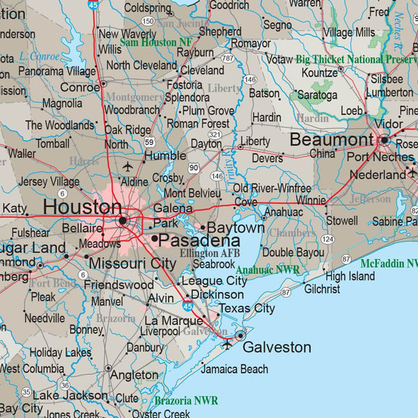 Personalized Travel Map of Texas | Texas Travel Map Pin Board – Push ...
