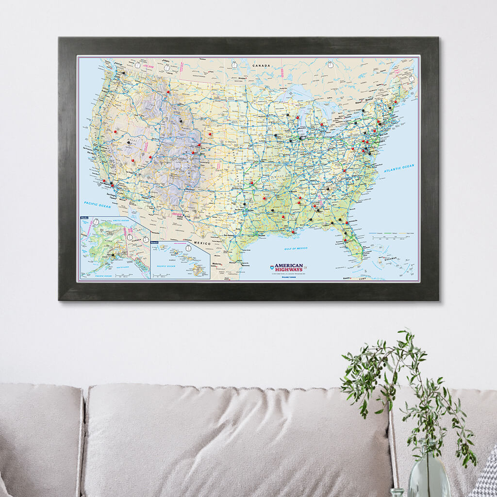 USA Highway Travel Map | American Interstate Roadway Map | RV Travel ...