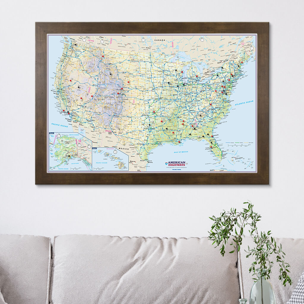 USA Highway Travel Map | American Interstate Roadway Map | RV Travel ...
