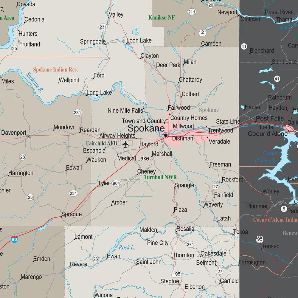 Travel Map of Washington State | Interactive Map of Washington – Push ...