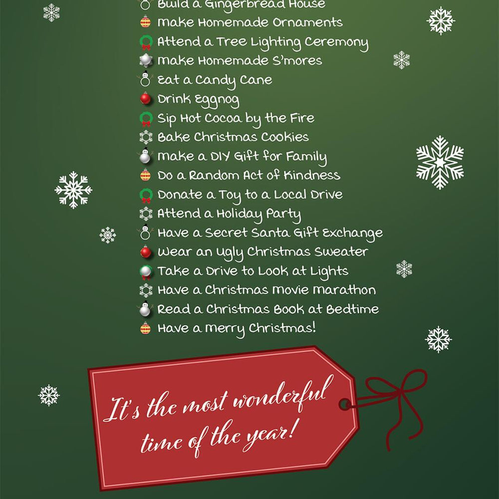 Christmas Bucket List Tracker | Christmas Holiday Checklist – Push Pin ...